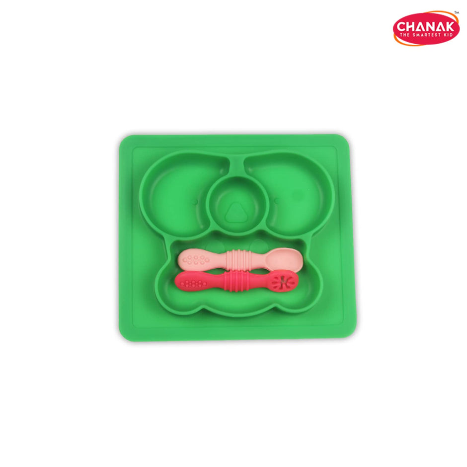 Chanak Baby Food Tray - Silicon Plate with Multiple Compartments & Two ...
