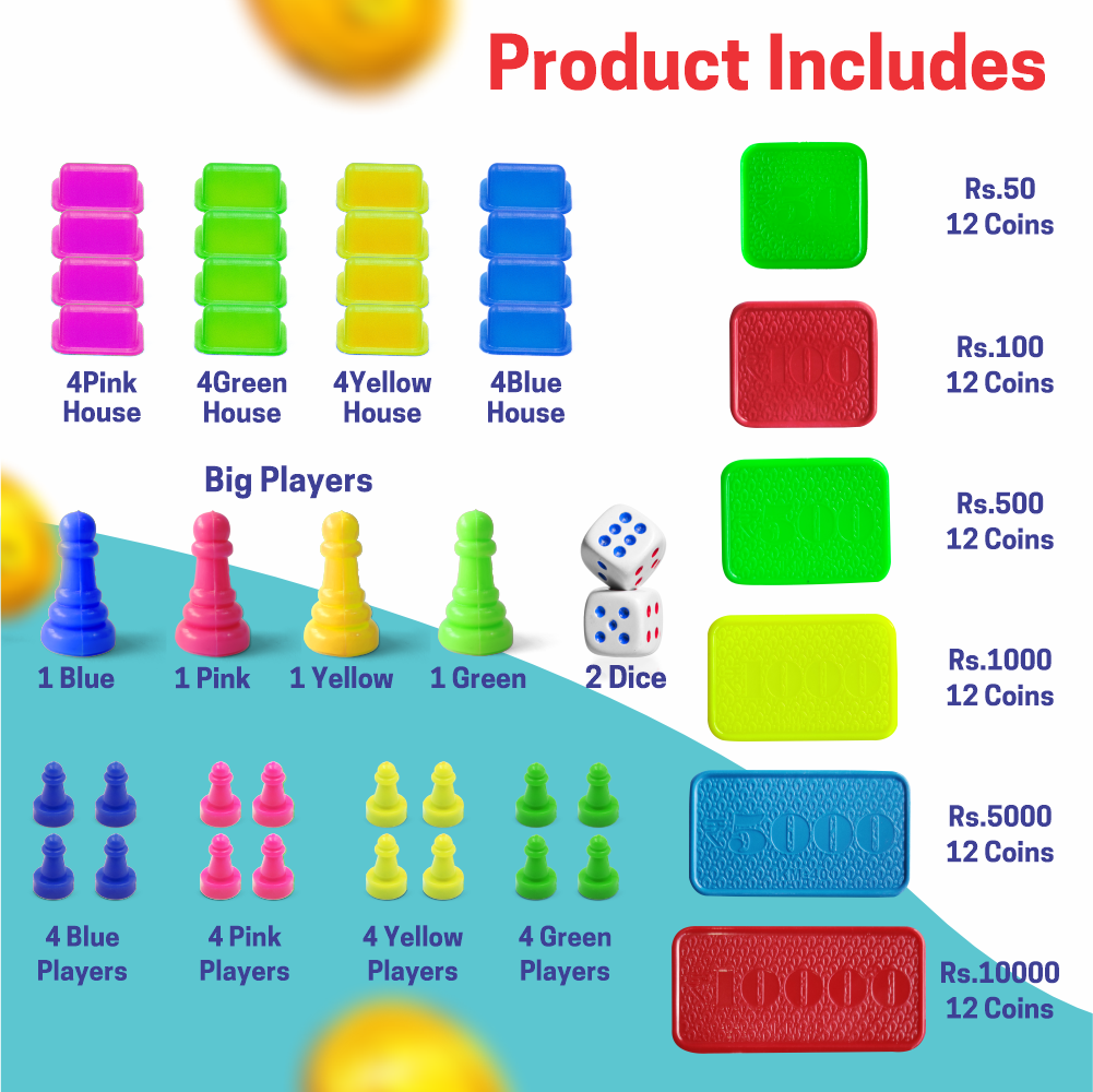 Chanak's Business Game Board with Plastic Money & Coins Aditi Toys Pvt ...