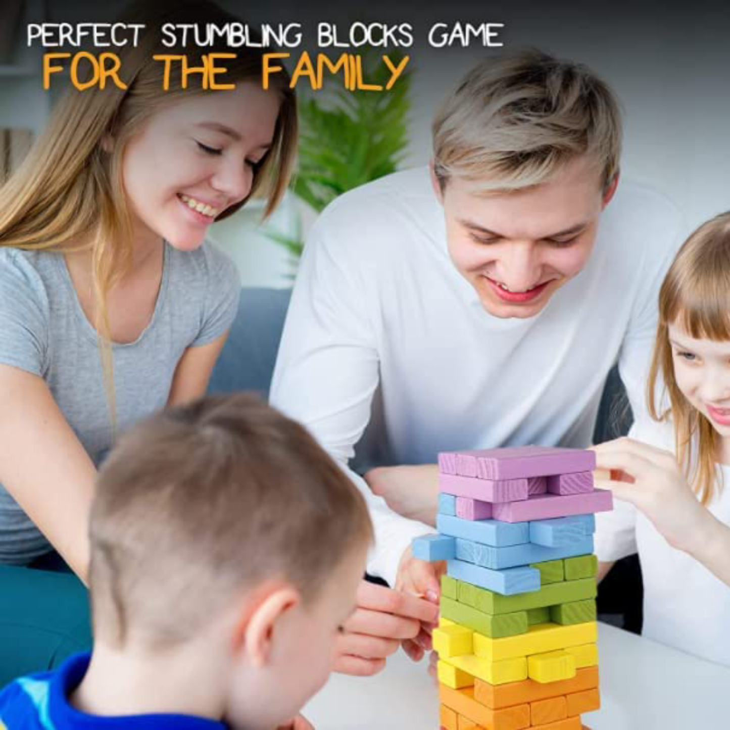 Colourful Wooden Tumbling Tower Game Jenga / Zenga. Puzzle Game for ...